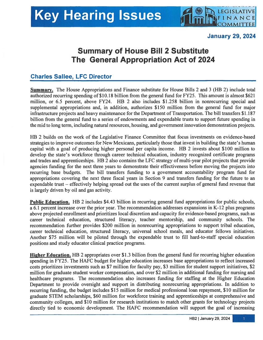 Legislative Finance Committee - New Mexico Legislature