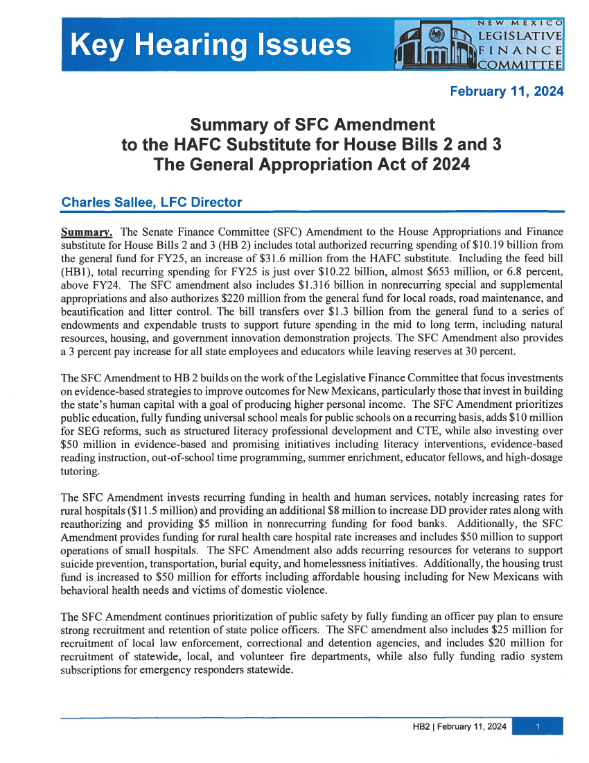 Legislative Finance Committee - New Mexico Legislature